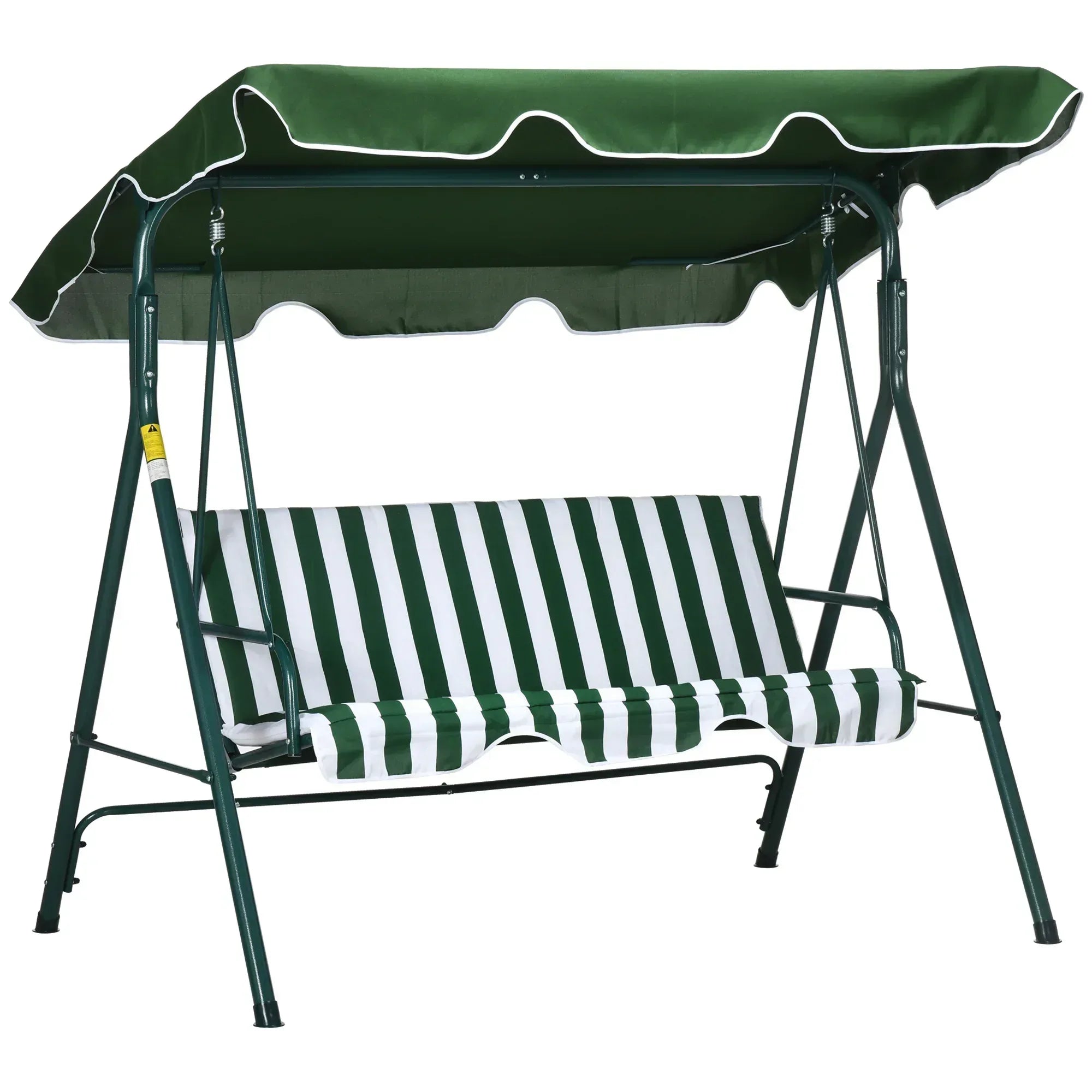 3 Seat Swing Chair Garden Swing Seat with Adjustable Canopy f – Bobobiy